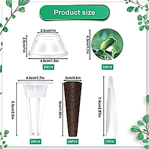 101pcs Seed Pod Kit, Grow Anything Kit Hydroponic Seed Kit Hydroponics Garden Accessories with 20 Grow Baskets, 20 Transparent Insulation Lids, 40 Grow Sponges, 20 Plant Labels
