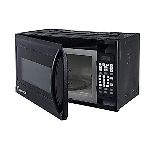 Impecca OM-1600K 1.6 cu. ft. Over-the-Range 30” Microwave Oven 1000 Watts, with Surface Light, 2 Speed Vent System, Touch-pad Controls, Digital Clock, Timer, LED Display and Child Lock, Black