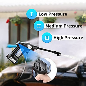 Vagueior Cordless Pressure Washer Gun, 950PSI Portable Power Cleaner,with 21V 4.0AH Battery and Charging Kit, 6-in-1 Nozzle, Suitable for Outdoor Cleaning and Watering. (Black)