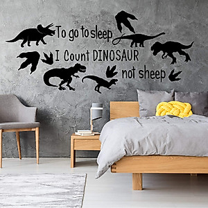 38 Pieces Dinosaur Wall Decals Dinosaur Wall Stickers to Go to Sleep I Count Dinosaurs Not Sheep Dinosaur Decorations for Boys Room (Classic Style)