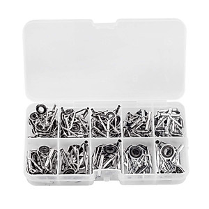 Spinning Rod Guides Tip Ceramic Guide with Eyelets, Fishing Rod Guide Replacement Tip Spare Parts Repair and Tips Repair Eye Loop Kit with Box for Spinning Rods Sea Fishing (10 Size - 80Pcs)