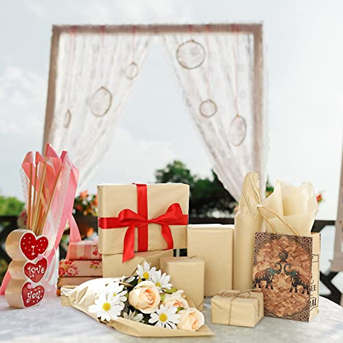 300 Sheets Kraft Tissue Paper 14 x 20 Inches Wrapping Paper Bulk Tissue Paper Decorative for School Baby Shower Graduation Weddings Birthday DIY Bags Gifts (Brown)