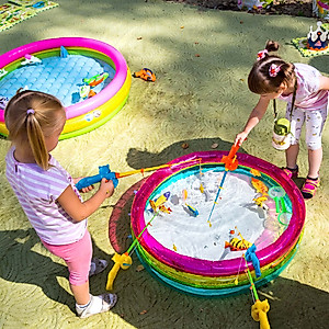 Trounistro 9 Pack Magnetic Fishing Toy Pole Magnet Fishing Rods Fishing Bath Toy Game Fishing Rod for Magnetic Fishing Games for Kindergarten Preschool Boys Girls