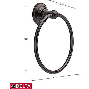 DELTA Providence -towel Ring, SpotShield Venetian Bronze , -bathroom Accessories, 134438 2.32 x 6.02 x 2.44 Inches