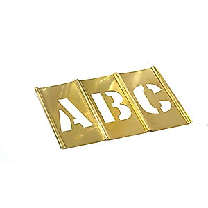 Stencil-6" Brass Letter Set(1) A-Z, (1) Ampersand, Blanks, (1) Comma, (1) Dash, (1) Period 6