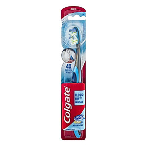 Colgate 360 Total Advanced Floss-Tip Toothbrush, Full Head Soft 1 ea