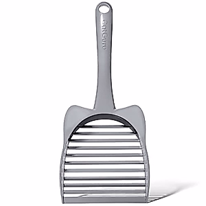 CatGuru Cat Litter Scoop, Jumbo Litter Scoop, Litter Scooper with Deep Shovel & Long Handle, Super Fast Sifter, Durable Kitty Litter Scoop, Cat Stuff, Kitten Supplies (Gray)