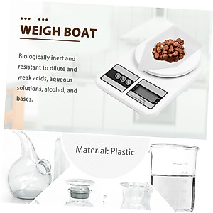 CATIEBYE 10pcs Weighing Boat Square Tray Small Containers Weighing Dish Weight Boat Lab Weight Bottle Chemistry Small Weigh Boat Mixing Tray Fast Pouring Jewelry Scale Tray White Plastic