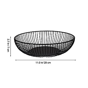 Garneck Decorative Bowl Wrought Iron Storage Basket Kitchen Wire Vegetable Bowl Chicken Food Decorative Drain Fruit Basket Mesh Decorate Kitchen Counter Bread Snack Coffee