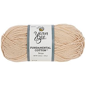 Yarn Bee 4 - Medium Yarn for Crocheting & Knitting – Soft Yarn Skein – 164 Yards of Mercerized Cotton Yarn for Crocheting Blankets, Hats, & More – Craft Supplies for Handcrafting, Beige