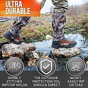 Pike Trail Leg and Ankle Gaiters for Men and Women - Waterproof Boot Covers - for Hiking, Research Field Trips, Outdoor Trail Use, Snow and More - Adjustable Closures