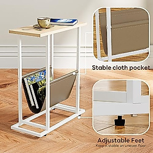 MAXTOWN Narrow Side Table - Slim End Table Nightstand with Storage Holder -Small Tables for Small Spaces -Side Tables Living Room,