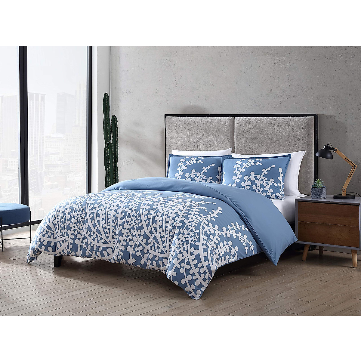 City Scene, Branches Collection, French Blue Duvet Set, King