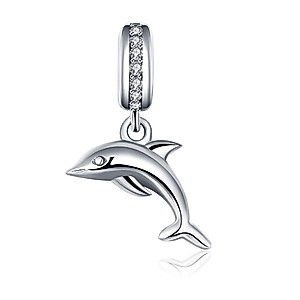 MiniJewelry Ocean Dolphin Charm fits Pandora Moments Bracelets Women Sterling Silver Dangle Bead