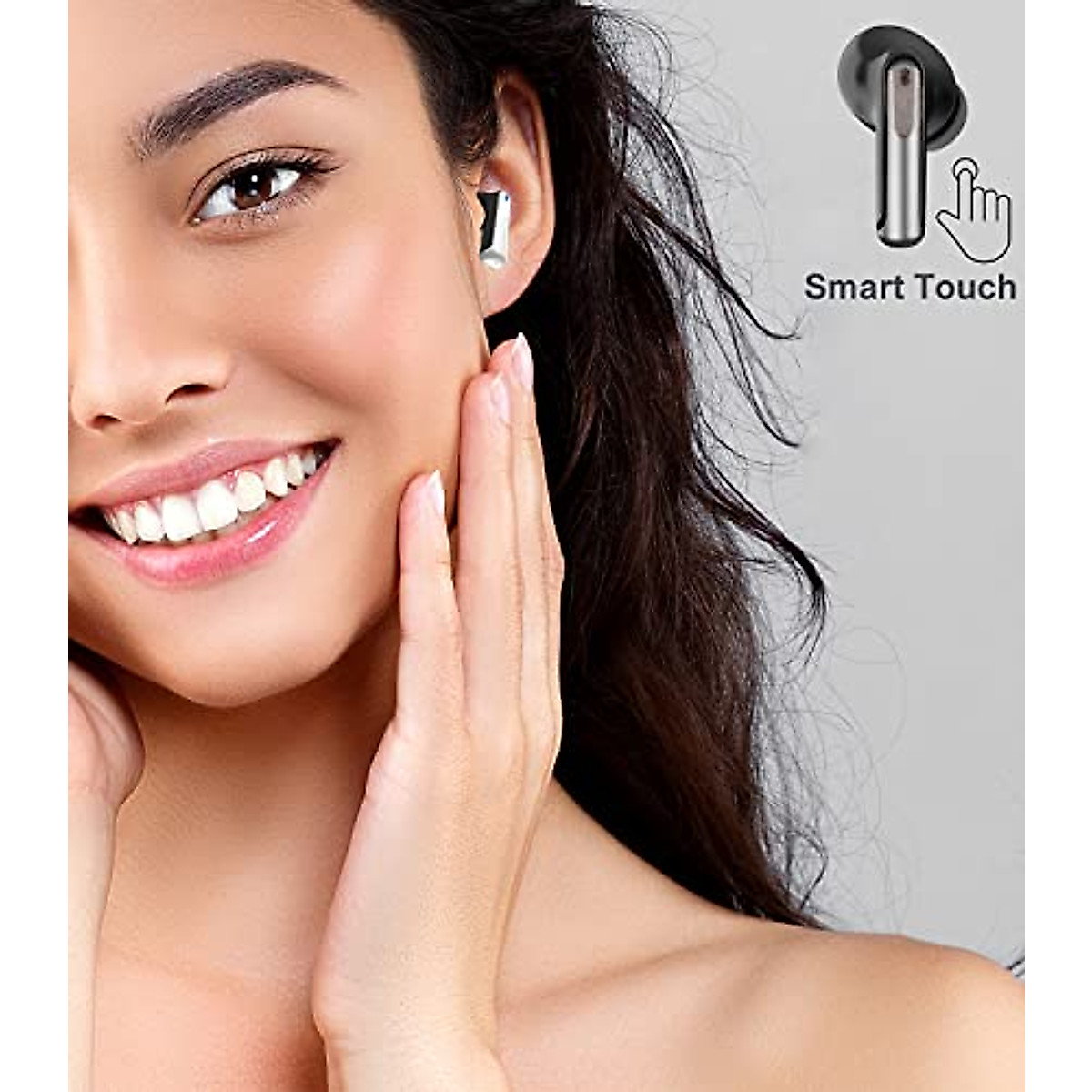 eleror T7 Wireless Earbuds Active Noise Cancelling, 4Mic Call ANC Noise Cancellation Bluetooth Headphones and Immersive Sound with Wireless Charging, Comfortable/Secure Fit, Light Weight (Blue)