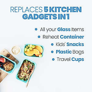 Swedish Home Swesish Home Fresh Pop - Foldable Silicone Food Storage Boxes - Collapsible Meal Container - Space Saver, Dishwasher Safe (Pack of 4)