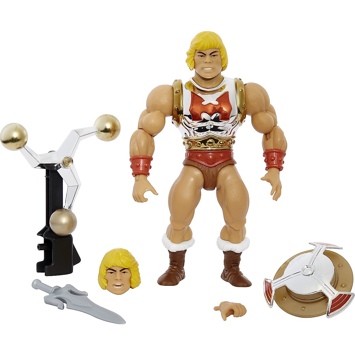 Masters of the Universe Origins Deluxe Action Figure, Flying Fists He-Man, 5.5-in Battle Figures for Storytelling Play and Display, for 6 to 10-Year-Olds and Adult Collectors