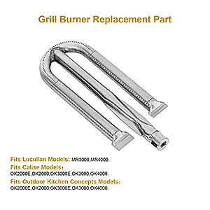 BBQ-PLUS Stainl Steel Grill Burner Tube Replacement Parts for Calise OK2000, OK2000E, OK3000,Lucullan MR3000, MR4000,Outdoor Kitchen Concepts OK2000, OK2000E Grill,1 Pack