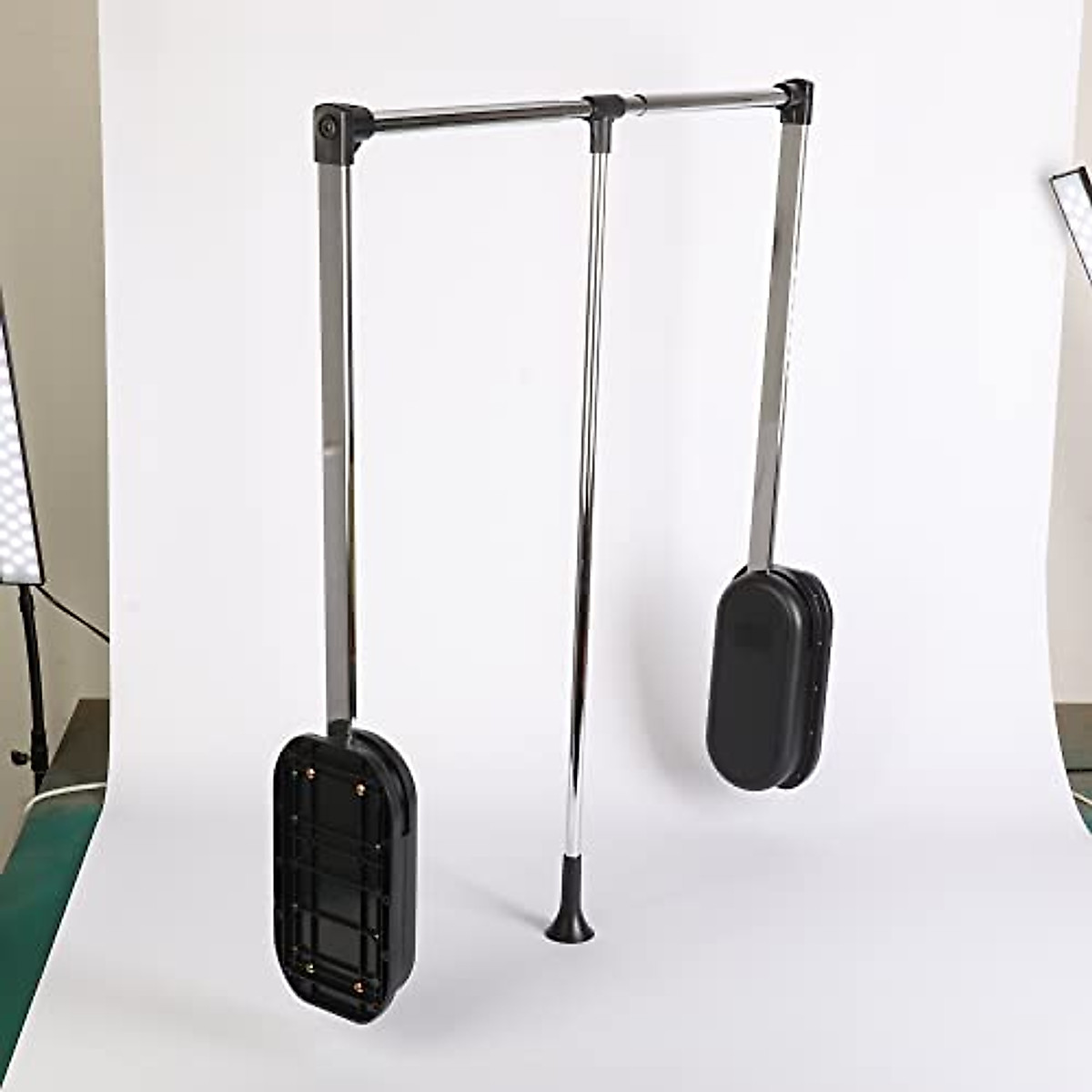 usego Pull Down Closet Rod Chrome Heavy Duty Adjustable 35-46.7 Closet Pull Down Rods Hanger for Hanging Clothes Wardrobe Lift Rail Organizer Storage System Side Mounted Expanding Tubing