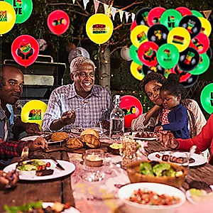 durony 72 Pieces Black History Month Balloons 12 Inch African American Independence Day Balloons Black History Latex Balloons Juneteenth Balloons for Black History Month Party Supplies, 9 Designs