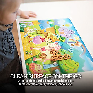 Klean Kids Princess and Unicorn Disposable Placemats for Toddlers and Baby (40 Pack) - Fun Disposable Table Mats for Kids That Keep Children Happy at Restaurants and Protect Dining Table