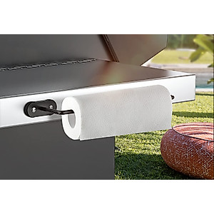 Skyflame Universal Magnetic Paper Roll Towel Holder for Refrigerator Barbecue Gas Grills, Kitchen Organizer Rack Fit Regular Huge Paper Towel Roll, 12 Inches Long, Black