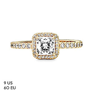 Pandora Jewelry Timeless Elegance Cubic Zirconia Ring in Gold 14K, Size 9