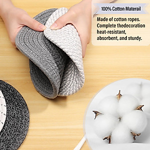 Tidponra 8" Trivets Set for Hot Dishes, 4 Heat Resistant Pot Holders Kitchen Counter, Table, Home Essentials, Anti Stain Hot Pads Plate Mats for Hot pots and Pans