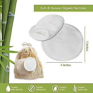 Reusable Cotton Pads Face Pack - Washable Makeup Remover Laundry Bag Skincare Cleaning Bamboo Cloth Rounds Facial Wipes Eye Lip