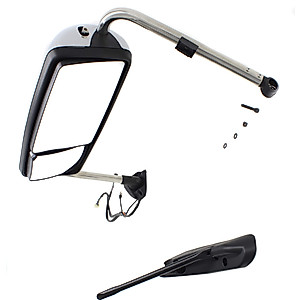 Kool Vue Driver & Passenger Side Power Heated Mirrors for International ProStar 2008-2017 With Signal Light Chrome Tractor Truck - Long Conventional