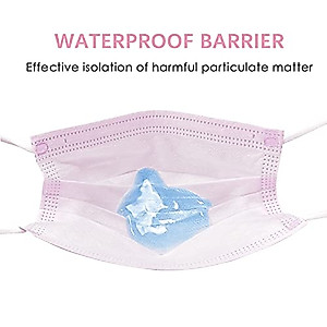 DC-BEAUTIFUL 100 Pcs Pink Disposable 3 Ply Earloop Face Masks,Fit for Adults