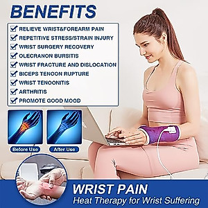 ALDIOUS Heating Pad for Wrist Pain, Heated Hand Wrap for Arthritis, Carpal Tunnel Relief, Tendonitis, Injuries, Wrist and Hand Pain Relief, 86-158℉ Adjustable Temperature, Auto Shut Off