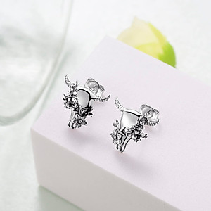 Western Earrings for Women 925 Sterling Silver Cow Earrings Vintage Western Jewelry for Women Cow Gifts