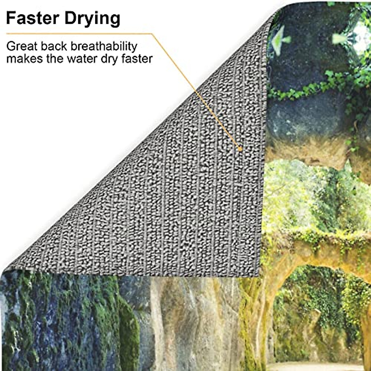 Gasse Printed Drying Mat For Kitchen Ultra Absorbent Microfiber Dishes Drainer Mats Non-Slip Silicone Quick Dry Pad - 18 X 16inch