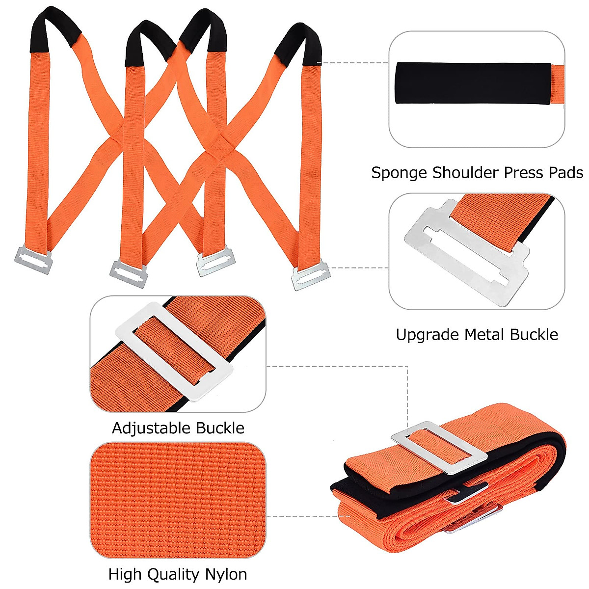HQQNUO Moving Straps, Moving Straps Lifting System Kit for 1 Person and 2-Person Move, Lift, and Carry Furniture, Appliances, Heavy Objects Efficiently, Safely, Essential Supplies for Moving