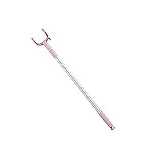Closet Stick Pole,Closet Hook,Fashion Aluminum Alloy Telescopic Extending Reach Stick Clothes Poles/Rod/Hanger/Fork/Rail/Hooker/Stick for Clothes Rack/Closet/Ceiling/Shelf (Lotus Color)