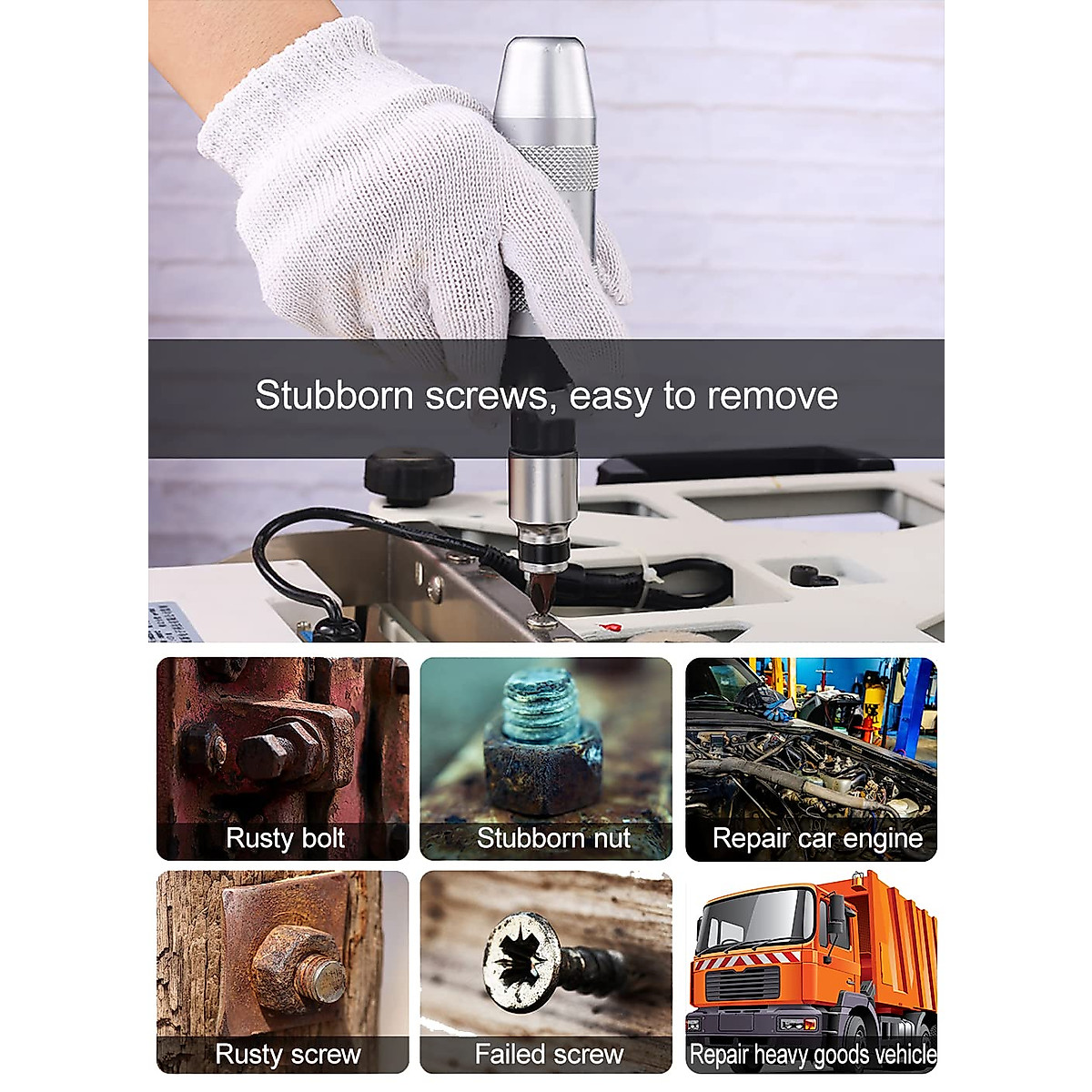 12 PCS Manual Impact Driver, S2 Alloy Steel Impact Driver Bit Set, Broken Bolt Extractor Set, Rust Screw Extractor, Impact Screwdriver for Dismantling the Old Screws (12PCS)