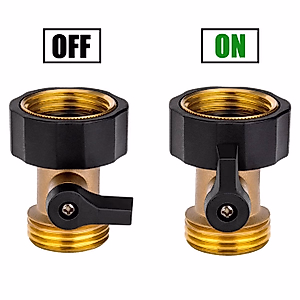 BENLIUDH Garden Hose Shut Off Valve, 3/4 Inch Brass Garden Hose Connector Heavy Duty Hose Shut Off Valve