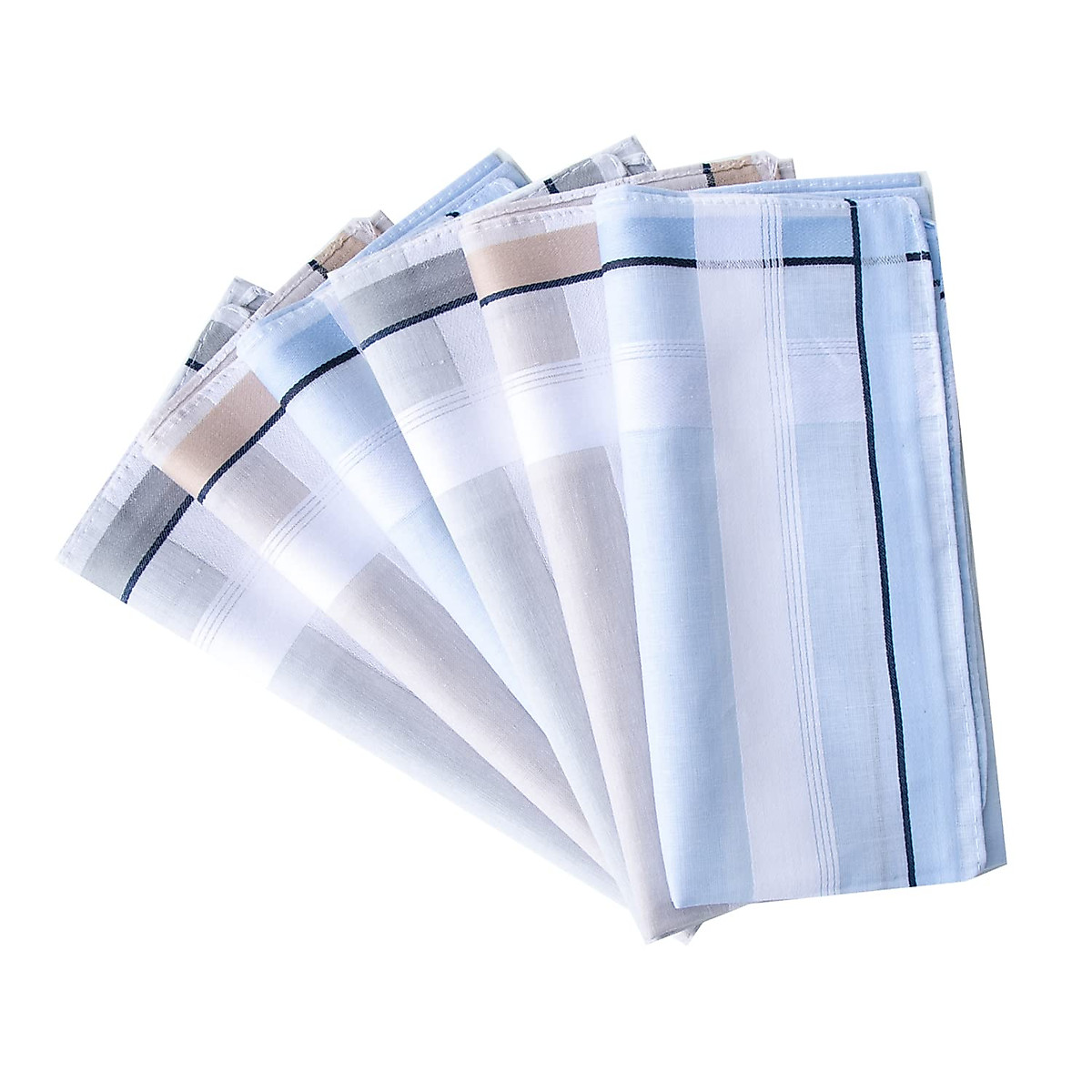 BonjourMrsMr Men's Handkerchies 100% Cotton Hanky 3 Piece Gift