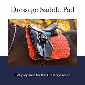 LeMieux Dressage Carbon Mesh Square Saddle Pad - English Saddle Pads for Horses - Equestrian Riding Equipment and Accessories (Navy - Large)