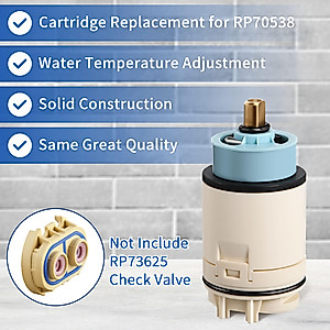 Dreyoo Single Function Pressure Balance Cartridge Replacement for RP70538, Shower Cartridge Compatible with Peerless and Delta Single Handle Tub/Showers Faucet (Check Valve Not Included) (2 Pack)