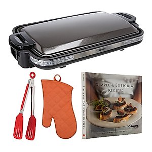 Zojirushi EA-DCC10 Gourmet Sizzler Electric Griddle Bundle with Free Cookbook, Oven Mitt and Flipper Tongs (4 items)
