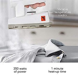 SHARPER IMAGE SI-755 Mini Steam Iron with Dual Voltage for Travel, White