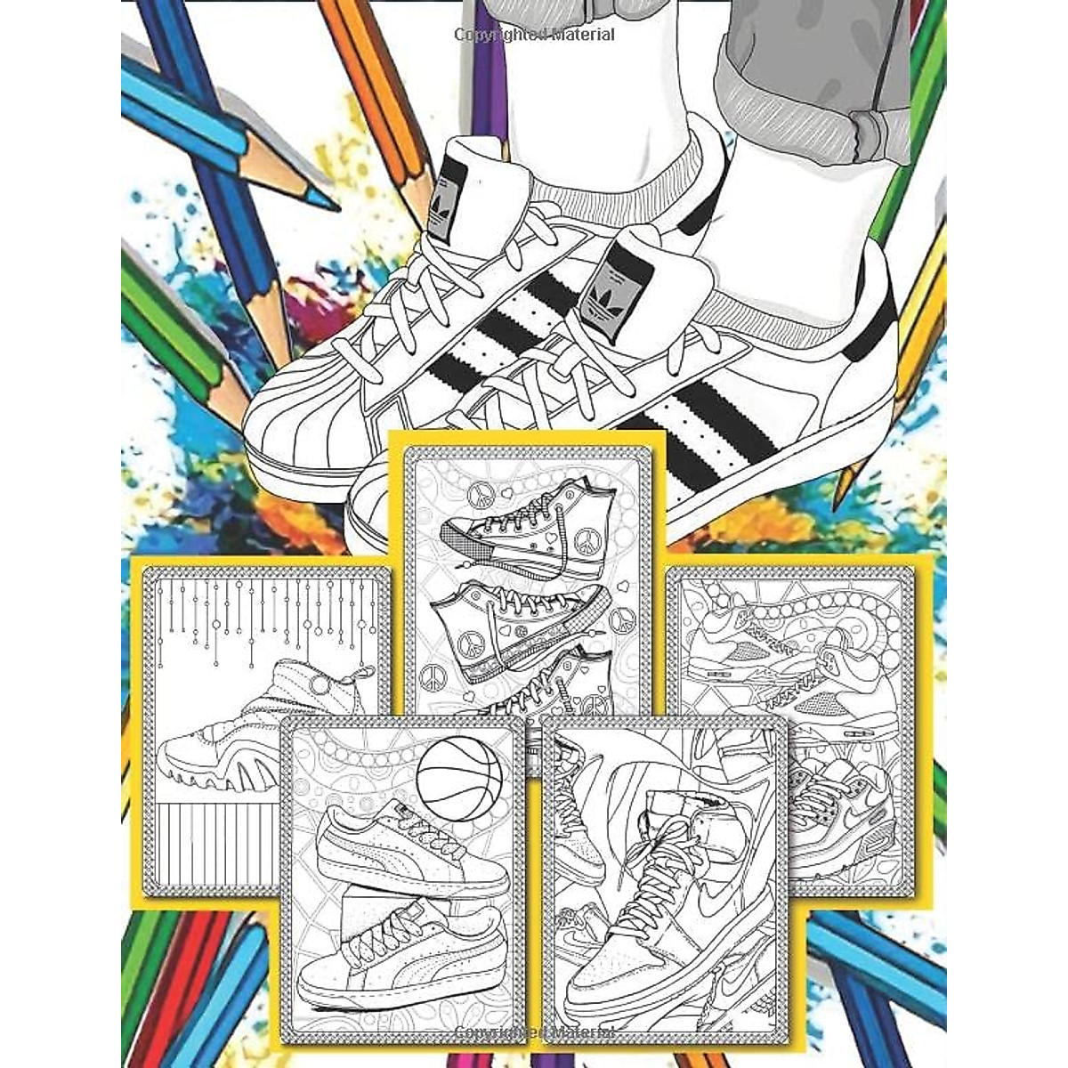 Sneaker Coloring Book: A Detailed Coloring Book for Adults and Kids. For adults and sneaker lovers