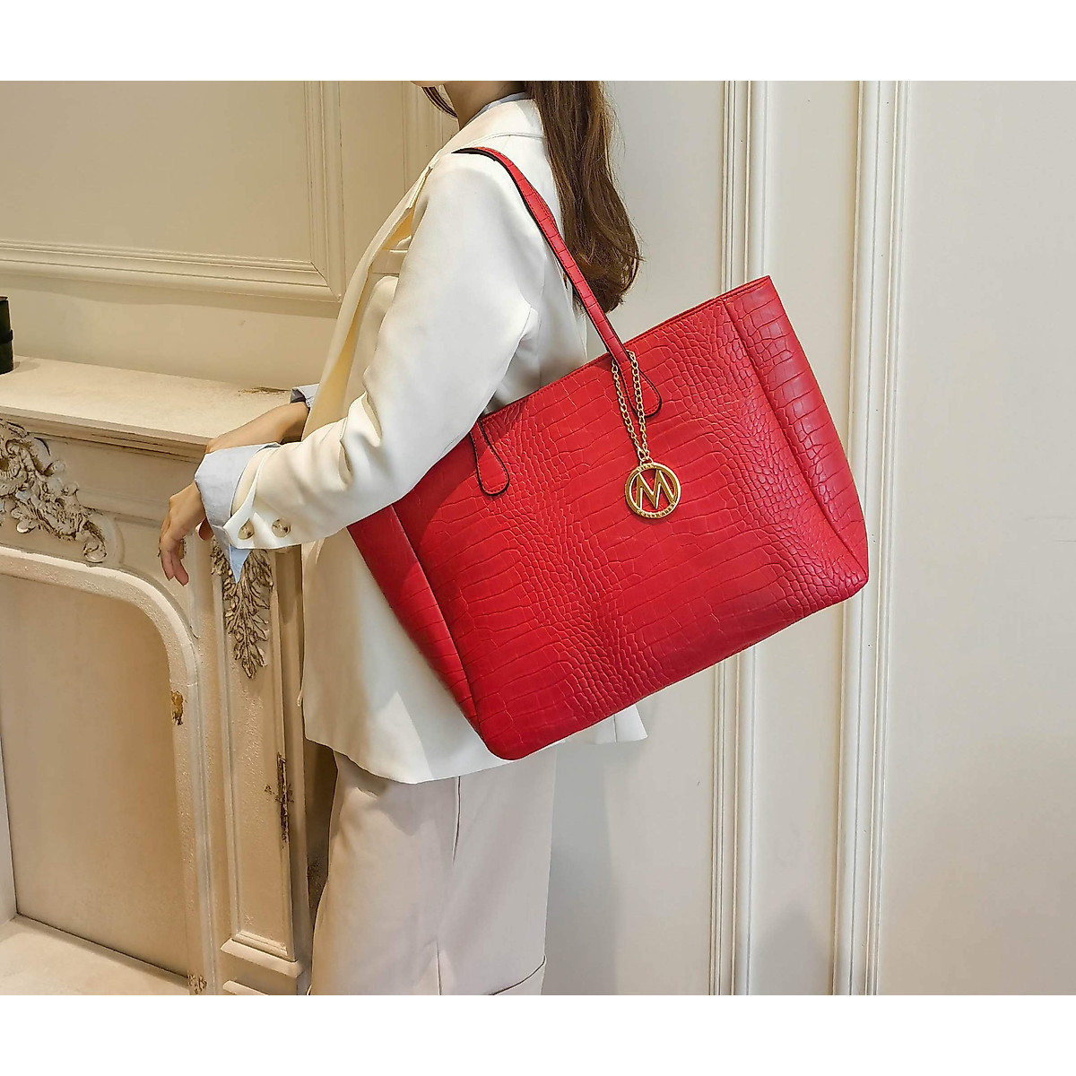 MKF Collection Tote Bag with Wristlet Wallet for Women, Vegan Leather Top-Handle Shoulder Bag Handbag Purse By Mia K