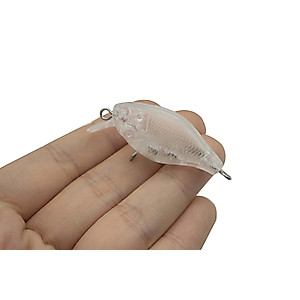 10PCS Unpainted 48mm 3.4g Lure with 4mm Free Fishing Eye Crankbait Baits Simulation Blank Body Clear Hard Baits Trout Salmon Minnow Lure Popper Lures Topwater Freshwater 413
