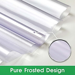 Coavas Window Privacy Film Frosted Glass Window Clings Bathroom Door Window Coverings Day and Night Privacy Peel and Stick Sun Blocking Decorative Frosting Home Window Tint (35.4 x 118.1 Inch, Pure)