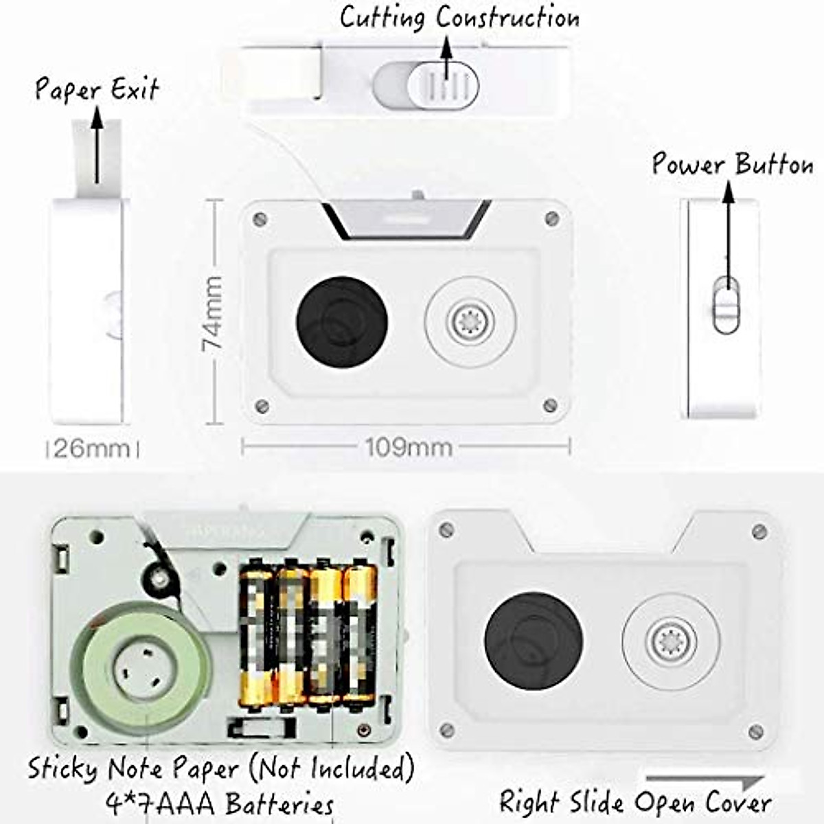 XXXDXDP Label Printer - Portable Mini 4.0 Label Printer Pocket Print Paper Convenient Thermal Printer