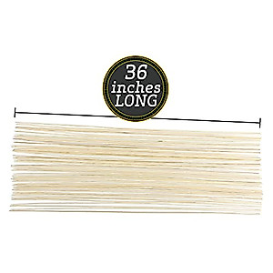 FIREPIT STIX 100 pk | Bamboo Marshmallow ROASTING STICKS | 36" Long 5"mm Thick Extra Long Heavy Duty | Semi-Dulled Point | Wooden BBQ S'Mores Hot Dog Skewer | Great for Parties (100 pack)