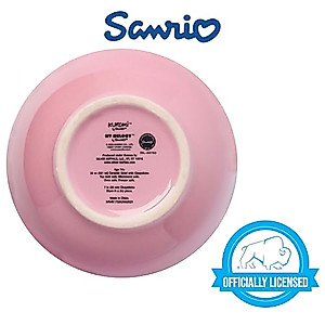 Silver Buffalo Sanrio Hello Kitty and Friends My Melody and Kuromi Pastel Flowers Ceramic Ramen Noodle Rice Bowl with Chopsticks, Microwave Safe, 20 Ounces